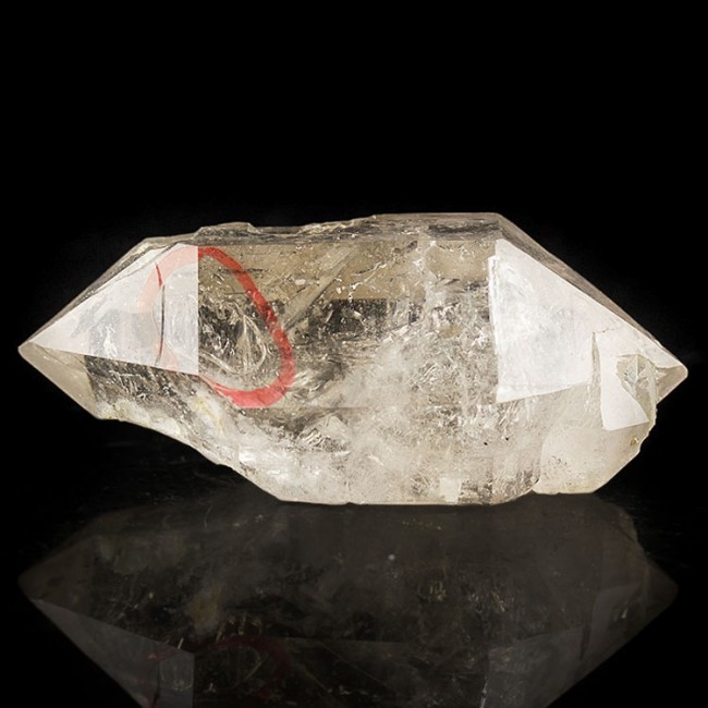 2.8" Double Terminated Clear ENHYDRO QUARTZ Crystal with Bubble China ...