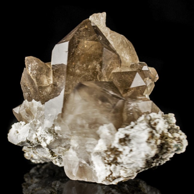 4.3" Gem Clear SMOKY QUARTZ Sharp Terminated Crystals Mont Blanc France ...